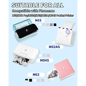 Phomemo Thermal Paper Transparent for M02 M03 M04 Series Mini Printer, M02 Printer Paper, Thermal Adhesive Sticker Paper for Note, Label, Picture, 50mm x 3.5mm, 3-Rolls