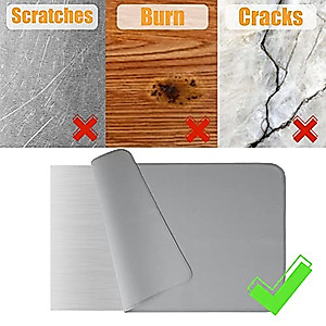Amerbro 24 x 31in Fireproof Grill Mats for Outdoor Grill to Protect Your Grill Table - Heat Resistant Grill Table Mat - Waterproof & Oilproof BBQ Mat - Grey