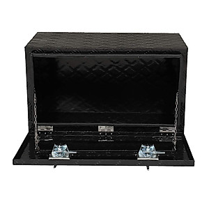 MOTORHOT 30" W x 17" D x 18" H Aluminum Truck Bed Tool Box, Diamond Plate ToolBox for Pick Up Truck RV Trailer, Chest Storage Organizer with Lock and Keys, Black