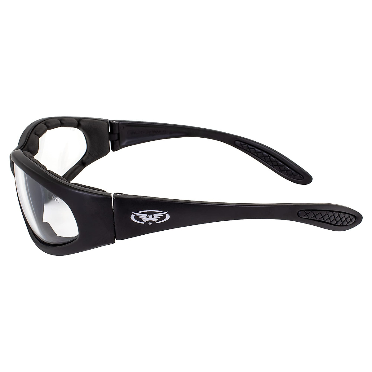Global Vision Hercules Plus Padded Safety Motorcycle Sunglasses Black Frames Clear + Smoke Lenses