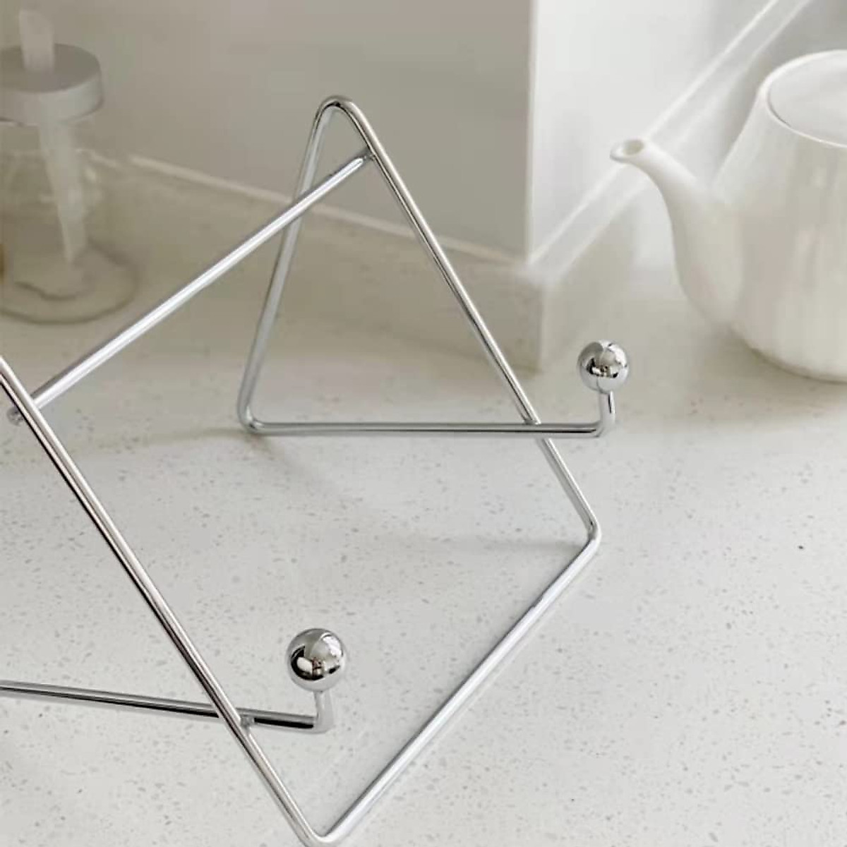 ARFUKA Metal Kitchen Cookbook Stand, Recipe Book Holder, Tablet Holder, Cookery Book Easel, Magazine Holder for Kitchen Counter and Table Silver