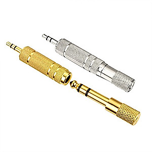 eBoot 4 Pieces Headphone Adapter 6.35 mm (1/4 Inch) Male to 3.5 mm Female and Audio Stereo Plug 3.5 mm Male to 6.35 mm (1/4 Inch) Female