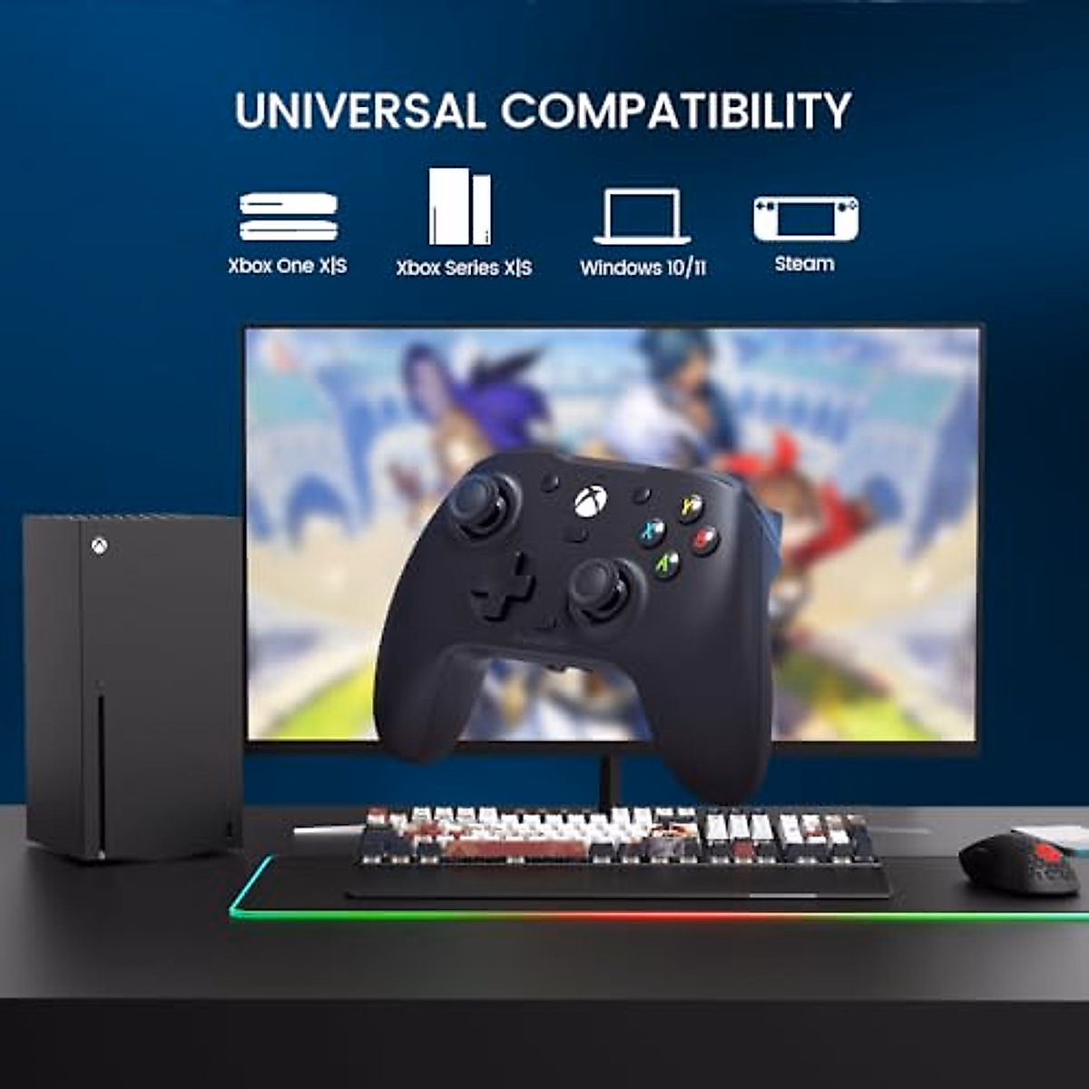 GameSir G7 HE Wired Xbox Controller, Officially Licensed Controller for Xbox Series X|S, Xbox One, Windows 10|11, PC, Video Game Controller with Hall Effect Sticks (Black)