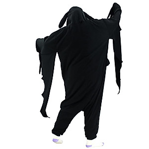 Mothman Halloween Onesie Adult Pajamas Cosplay Animal Homewear Sleepwear Jumpsuit Costume for Women Men
