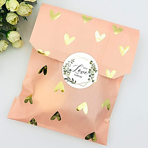 Let Love Grow Stickers 1.5'' Circle Labels 500 Per Pack New Roll Handicraft Decoration Thank You Sealing Sticker Gift Envelope Wedding Celebration Botanical Boutique Stickers