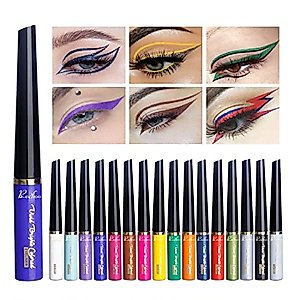 Rechoo Matte Liquid Eyeliner Set, 16 Colors Matte & Metal Waterproof Highly Pigmented Eye Liner Pencil/Superstay Liquid Eyeliner