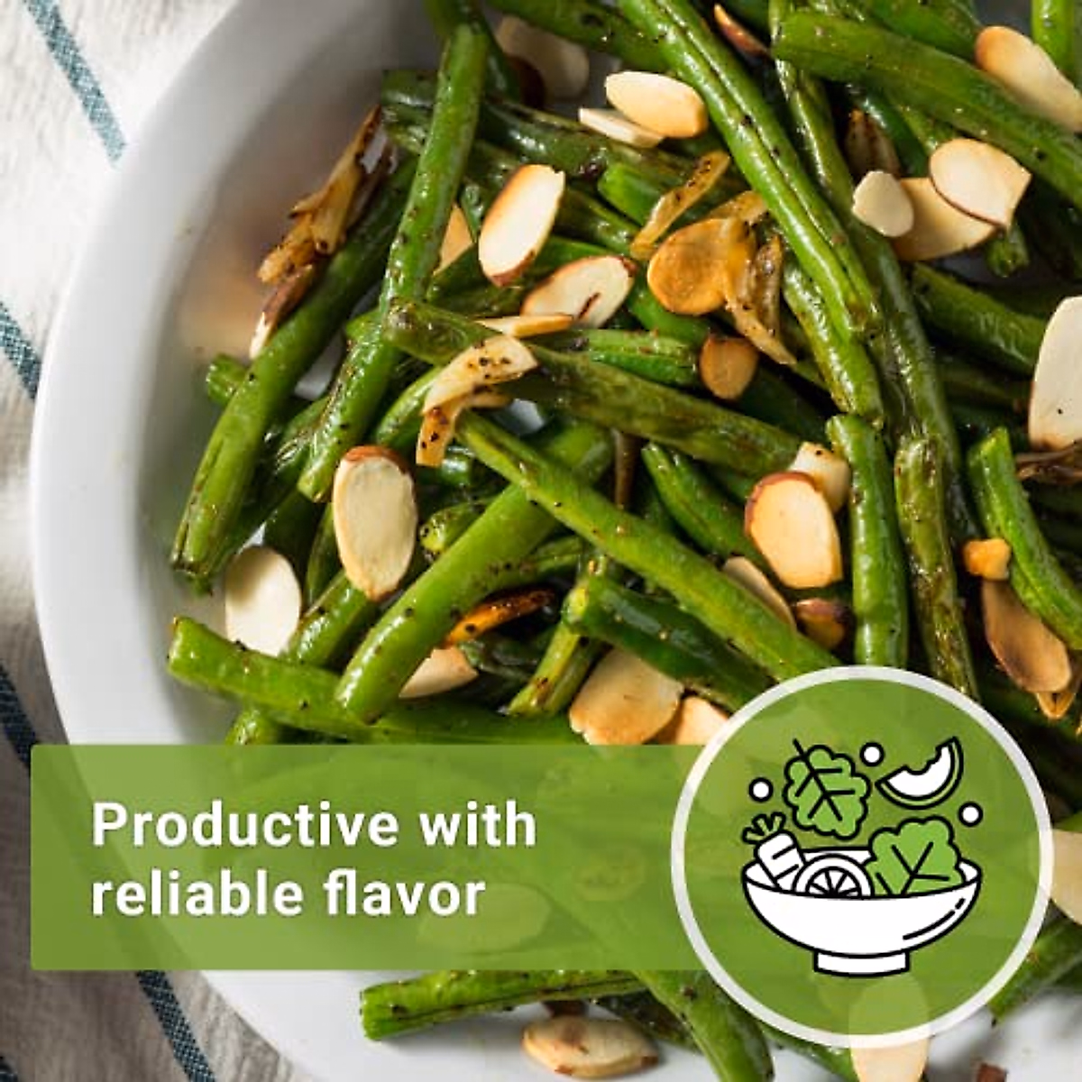 Sow Right Seeds - Contender Bush Bean Seed for Planting - Large & Delicious Green Beans to Grow - Easy to Grow, Large Pods - Non-GMO Heirloom Packet with Instructions to Plant a Home Vegetable Garden