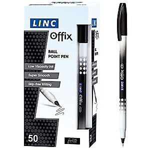 Linc Offix Smooth Ball Point Pen, 1.00mm Tip, 50-Count, Black - 802917151529