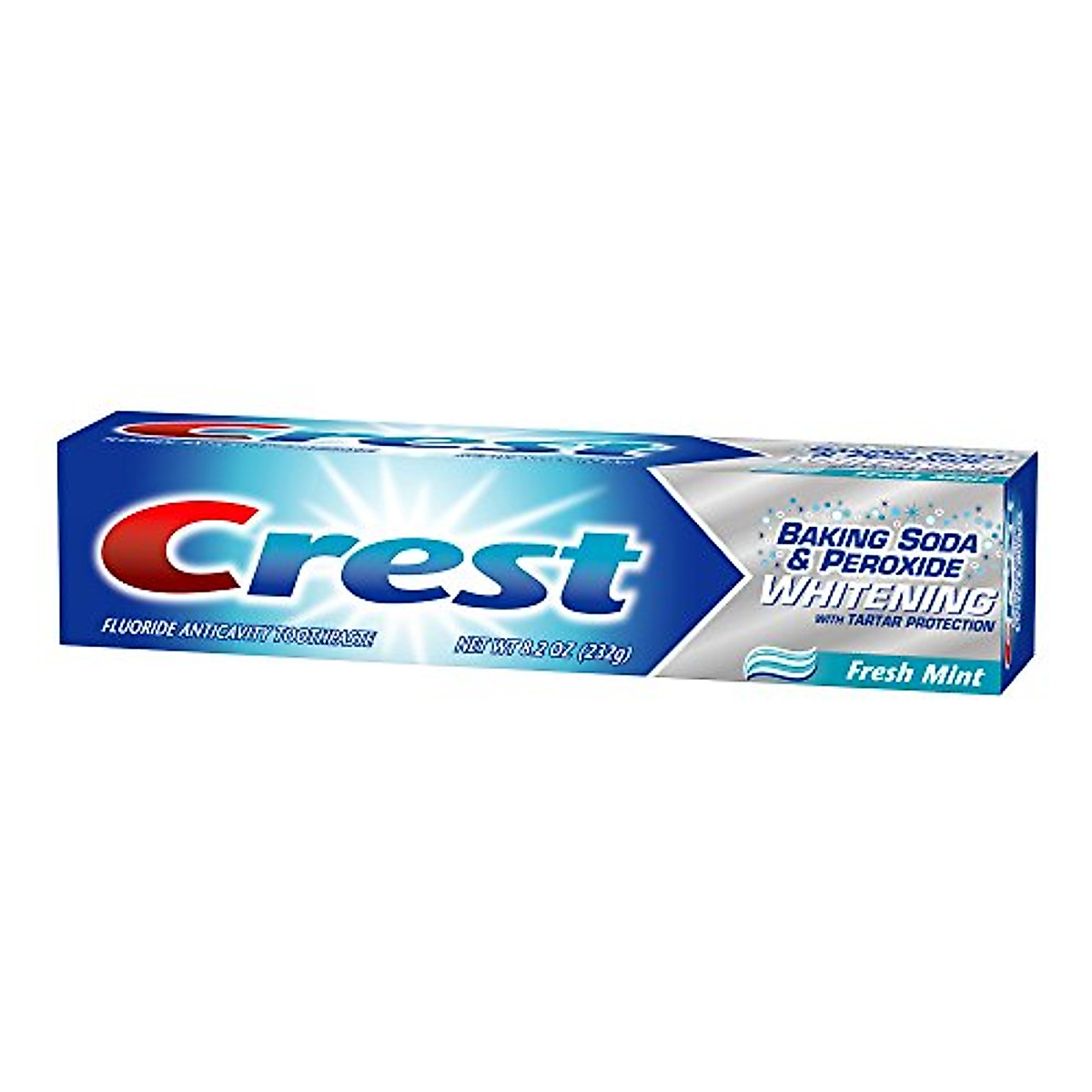 Crest Baking Soda And Peroxide Whitening With Tartar Protection Fresh Mint Flavor Toothpaste 8.2 Oz (Pack of 6)