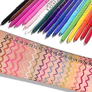 evpct 18 Colors Colored Retractable Matte Gel Eyeliners Eye liners Pencils Pen Set Multicolor for women, Red White Blue Silver Purple Pink Rainbow Waterproof Colorful Eyeliner Liner Color Pencil Set
