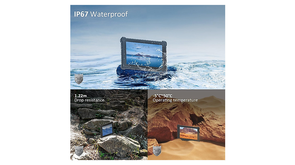 SunKol 10.1" IP67 Rugged Tablet (N5100 8GB+256GB) Windows 11 Pro ...