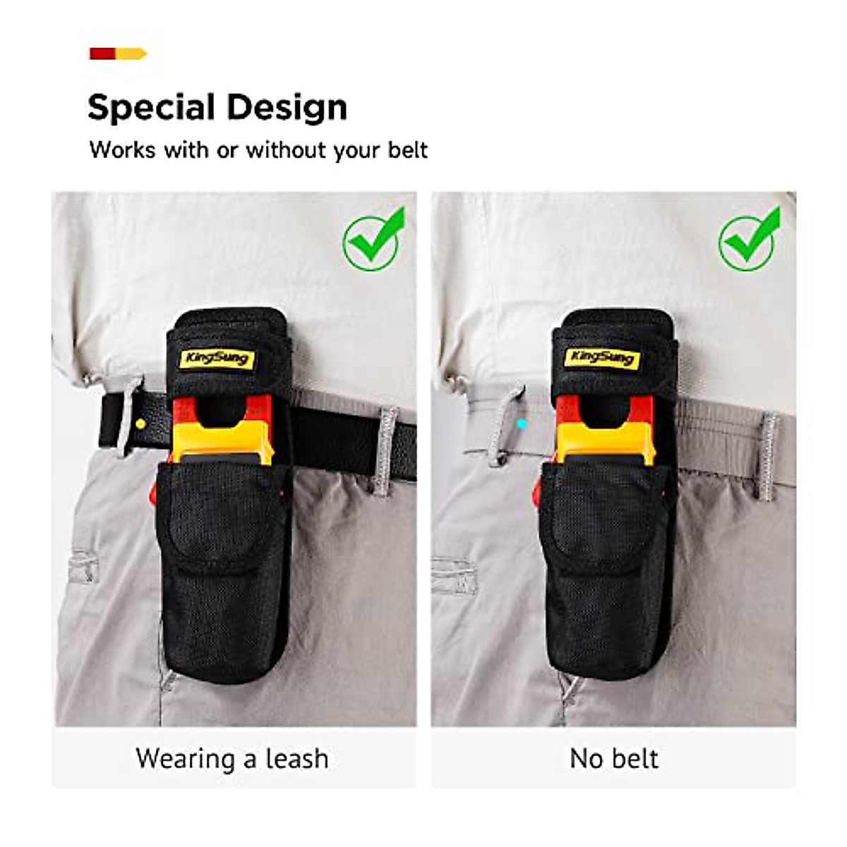 KingSung Clamp Meter Holster for Fluke 323/324/325/376FC/362/302 and More Electrical Test Meters, with Pocket Sturdy Fabric Case, Convenient Unisex Universal Belt Loop,Universal Pouch