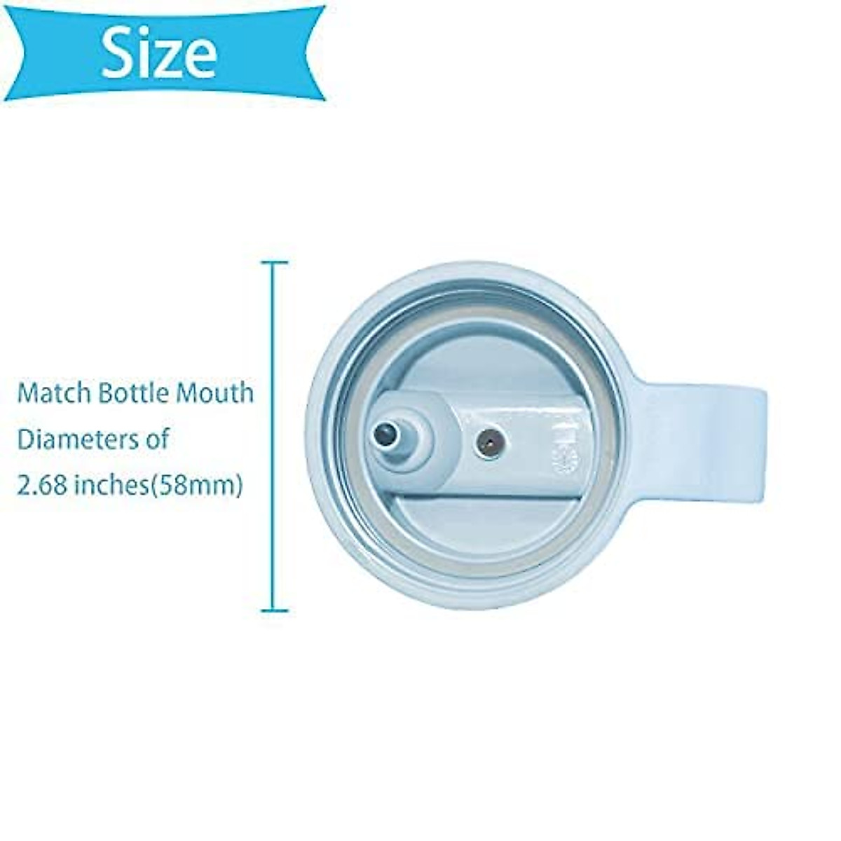 Top Souls Wide Mouth Straw Lid and Protective Boot Combo Pack, Compatible with Most Sports Water Bottles from 12-40 oz, Plus 2 Straws and 2 Brushes. (Medium, Lilac)