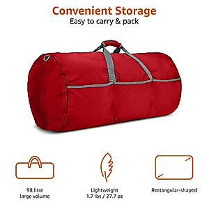 Amazon Basics Large Travel Luggage Duffel Bag, Red