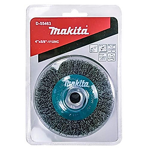 Makita 1 Piece - 4 Inch Crimped Wire Wheel Brush For Grinders - Light-Duty Conditioning For Metal - 4" x 5/8-Inch | 11 UNC