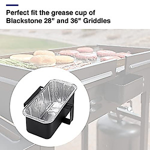 Geesta 40 Pack Blackstone Grease Cup Liners Aluminum Foil Drip Pan Compatible with 28 & 36 & 30 & 22 & 17 Inch Blackstone Griddles, Grill Grease Tray Blackstone Griddle Accessories