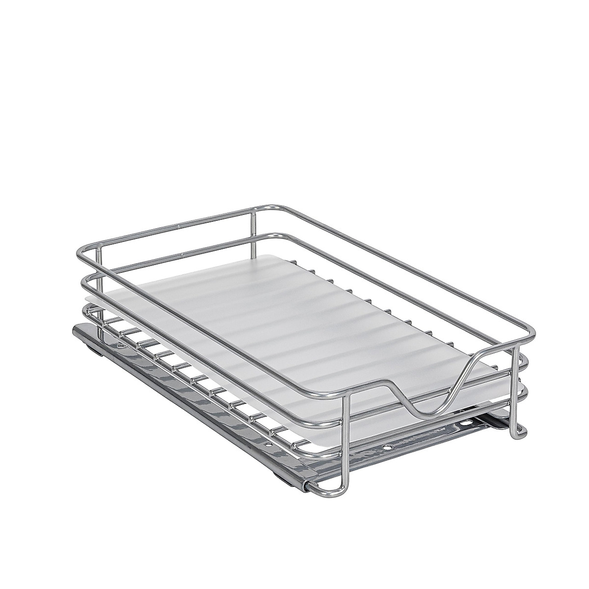 Household Essentials Nickel Glidez Brushed Pull Out Spice Rack Organizer, 6 Inches Wide, 6"