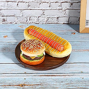 Serving Tray ,Household Wooden Food Fruit Tray Serving Dinner Plate Tableware Cutlery Kitchen Accessory Natural Wood Tray for Ottoman Tray, Food