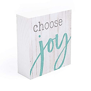 P. Graham Dunn Choose Joy Whitewash 3.5 x 3.5 Inch Pine Wood Tabletop Block Sign