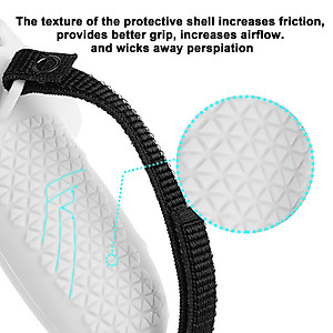 Seltureone Accessories Compatible for Quest 2 Controller Full Grip Cover with 2 Controller Caps, Anti-Slip Anti-Fall Protective Silicone Sleeve with Hand Strap for Quest 2 Headset, White