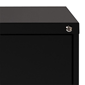 Hirsh 30 Inch Wide 2 Drawer Fully Assembled Steel Construction Metal Organizer Lateral File Cabinet for Home or Office with Built in Lock, Black