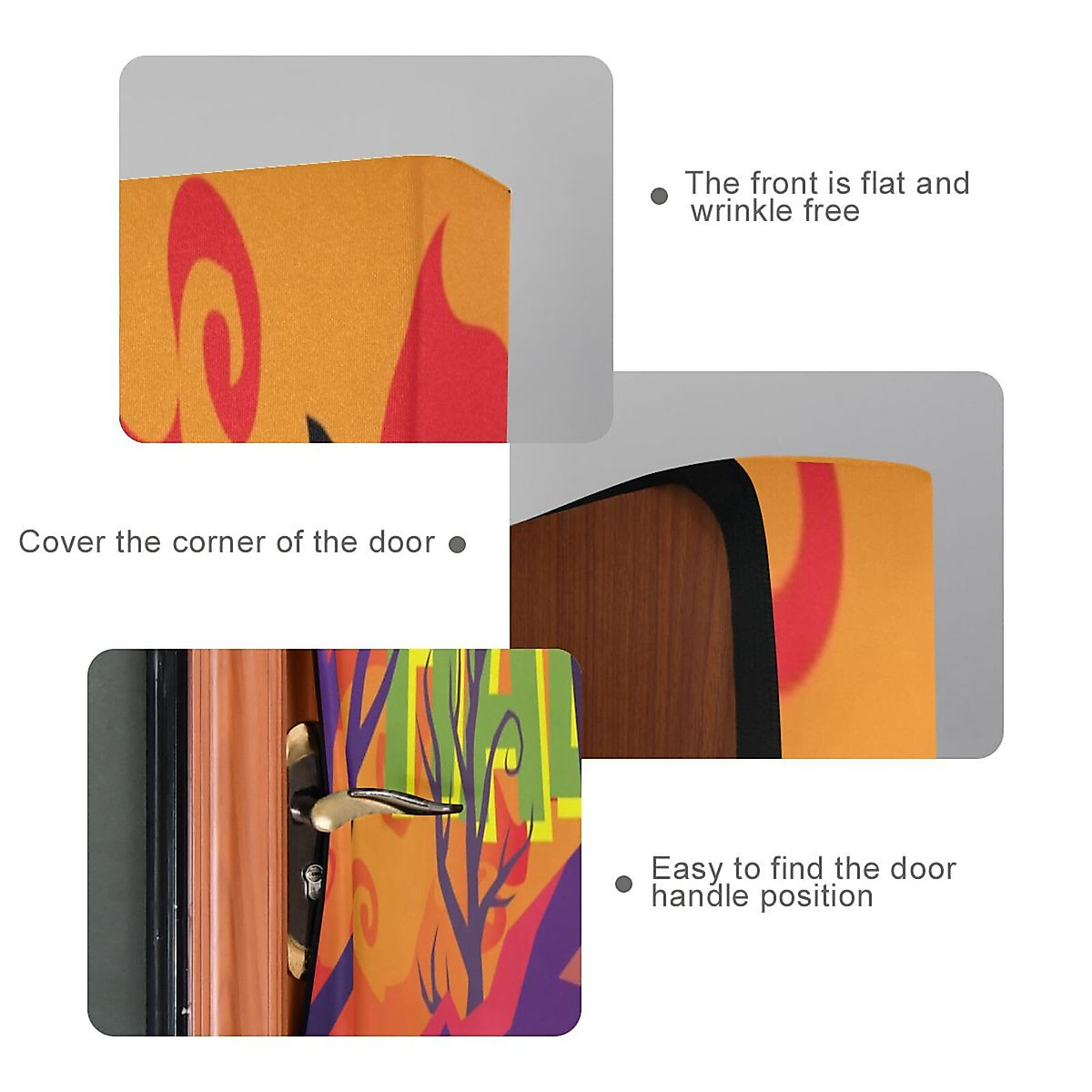 Burbuja Halloween Pattern Door Cover, Stretch Fabric Backdrop Door Porch Covers for Home Party Holidays Decoration, 32x79 in
