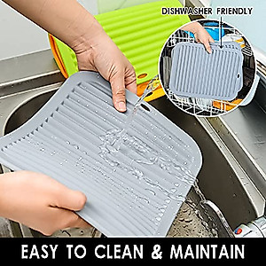 Smithcraft Silicone Trivets for Hot Dishes, Pots and Pans, Hot Pad 9"X12for Kitchen, Multi-Purpose Silicone Trivet Mat, Heat Resistant Mat for Quartz Counter & Table, Silicone Pot Holders Set 2 Purple