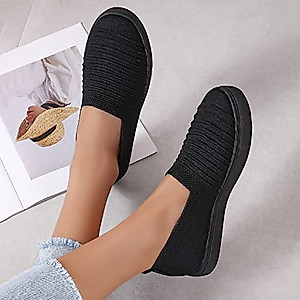 Leewos Women Work Tennis Shoes Fashion Sneakers Lightweight Soft Cushion Safety Shoes Summer Dressy Sneakers Running Shoes Black