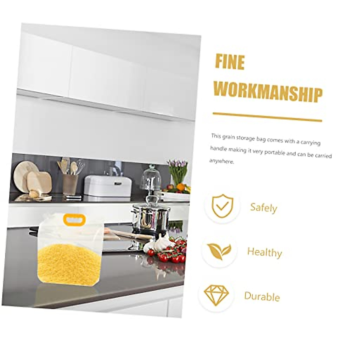 Cabilock 20 Pcs Transparent Grain Bag Nuts Storage Bags Kitchen Canisters Grain Nozzle Bags Reusable Snack Bags Reusable Produce Bags Clear Organizer Bags Nuts Bags Tea Bag Handle Food