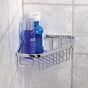 Gatco 1499 8-1/2-Inch Shower or Tub Corner Basket, Chrome