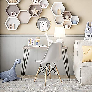 Ameriwood Home Owen Retro Desk with Metal Legs Weathered Oak