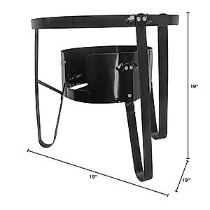 Premium Cast Iron Propane Burner With 19" Tall Stand Combo Cooker Outdoor Stove Portable High Pressure Gas Patio Deep Fry BBQ with Hose & Regulator