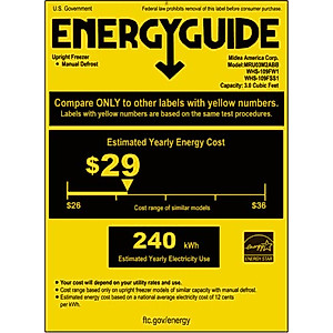 Midea MRU03M2ABB Upright Freezer Large Black, 3.0 Cubic Feet