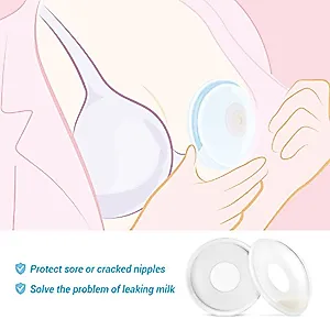 Breast Shells, Nursing Cups, Milk Saver, Protect Sore Nipples for Breastfeeding, Collect Breastmilk Leaks for Nursing Moms, Soft and Flexible Silicone Material, Reusable, 2-Pack