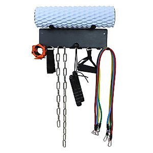 Leopold&toby Tool Gym Equipment Storage Rack,Resistance Bands Rack Fitness Rack Weight Room Organizer for Hanging Lifting Belt and Jump Rope Storage Yoga Mat, Black