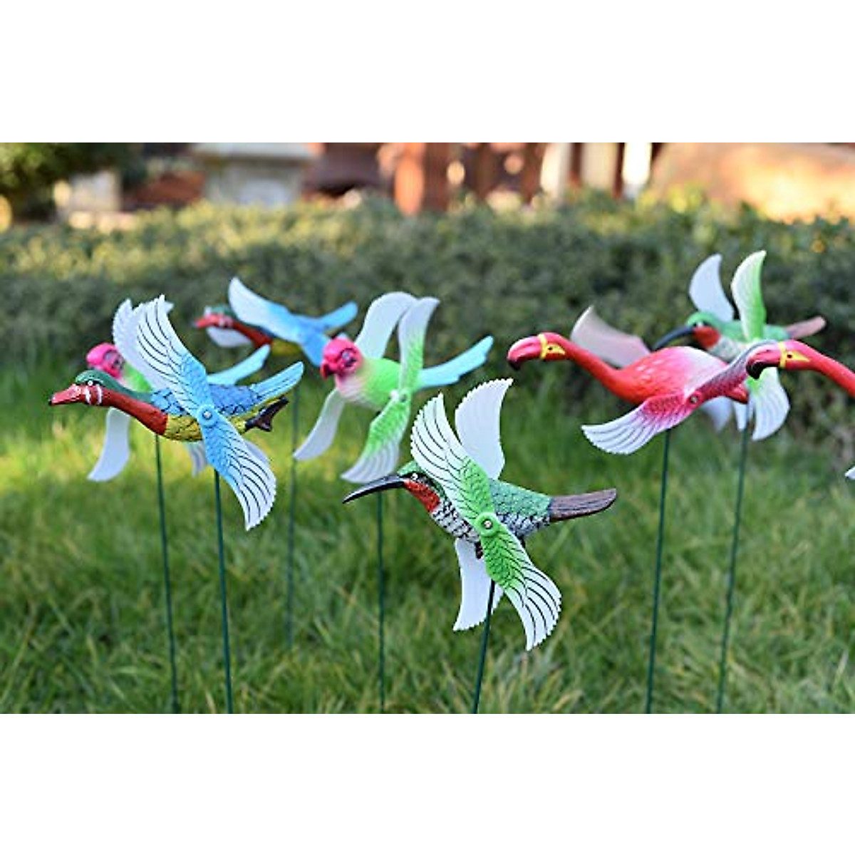 Wind Spinners Pinwheels Whirlygigs Hummingbird Lawn Garden Stakes Bird Decorations Cardinal Outdoor Decorative Yard Decor Patio Accessories Windmills Ornaments Plastic Art Christmas Whimsical Gifts
