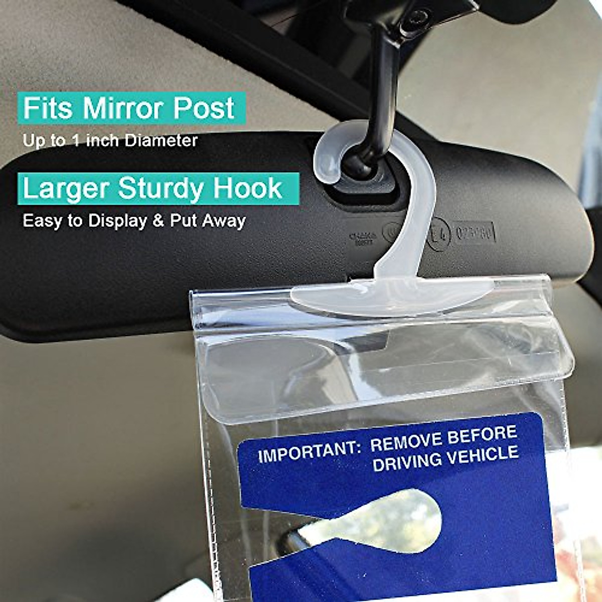 Handicapped Parking Placard Holder - Disabled Placard Protective Mirror Tag Holder with Larger Hanger by Tbuymax(Set of 4)
