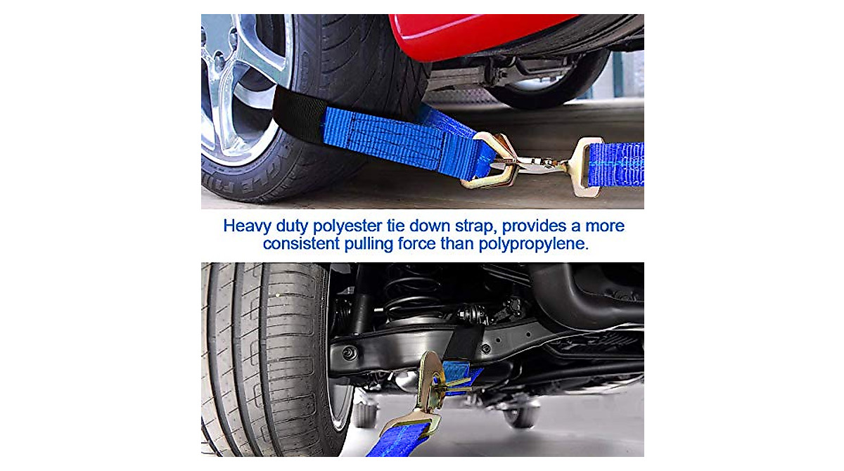 Heavy Duty 4 Pack 2x24 Axle Straps for Vehicle Transport