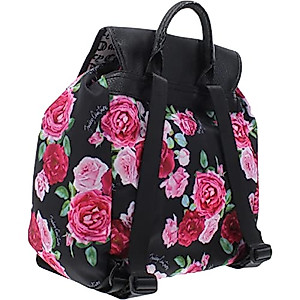 Juicy Couture Womens Love Club Logo Durable Backpack Black Large