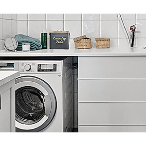 SHUNTU Pods Holder for Laundry Room - Pods Box with Lid for Laundry Room Metal Laundry Pods Holder for Laundry Room Décor and Organization(Black)