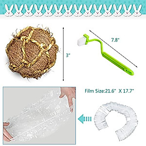 Vehomy Rabbit Guinea Pig Litter Box Small Pet Litter Pan Toilet Potty for Bunny Ferret Hamster Rabbit Toilet with 10pcs Disposable Pet Litter Tray Bags 3pcs Rabbit Coir Chewing Toys and a Brush