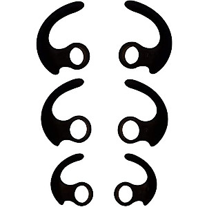 ALXCD Eartips Ear Hooks Compatible with Sony MDR-XB510AS MDR-XB50BS Sports Headphone, S/M/L 3 Sizes 3 Pairs Soft Silicon Ear Tips & Ear Hooks, Compatible with MDR-XB510AS MDR-XB50BS, 6+6, Black