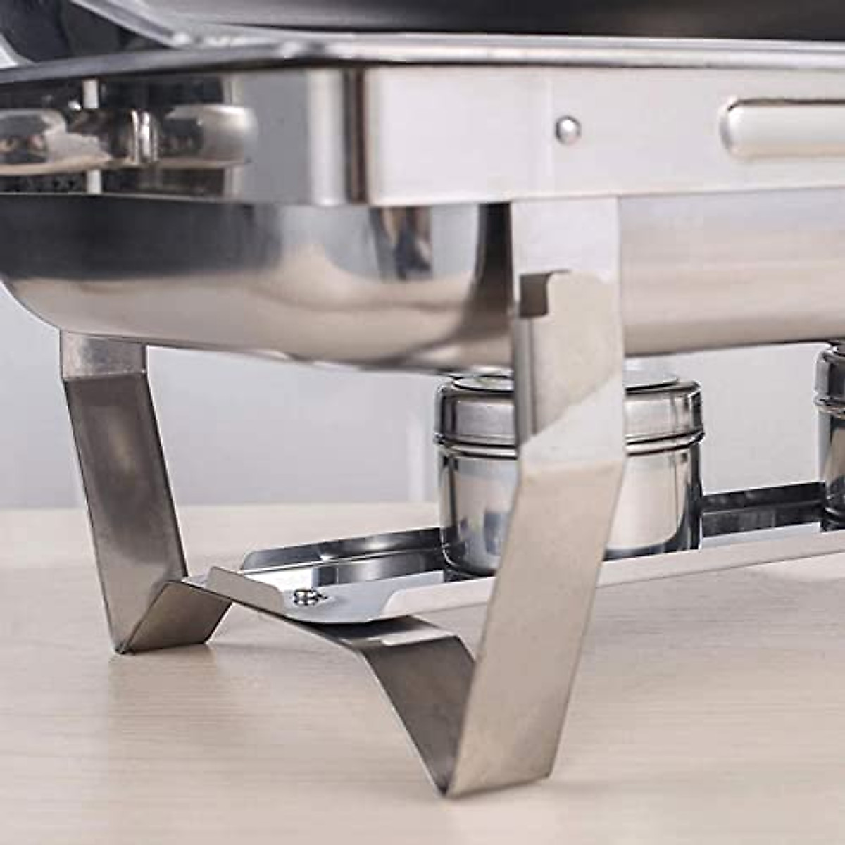 UZOURI Stainless Steel Chafing Dish Sets, 11L Rectangle Chafing Dish Set Food Warmer Buffet with Food Pans Fuel Holders, for Buffet Catering Kitchen Party