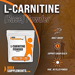 BulkSupplements.com L-Carnitine Powder (Base) - Amino Acids Supplement for Muscle Recovery & Endurance - Gluten Free - 1000mg (1g) per Serving, 100 Servings (100 Grams - 3.5 oz)