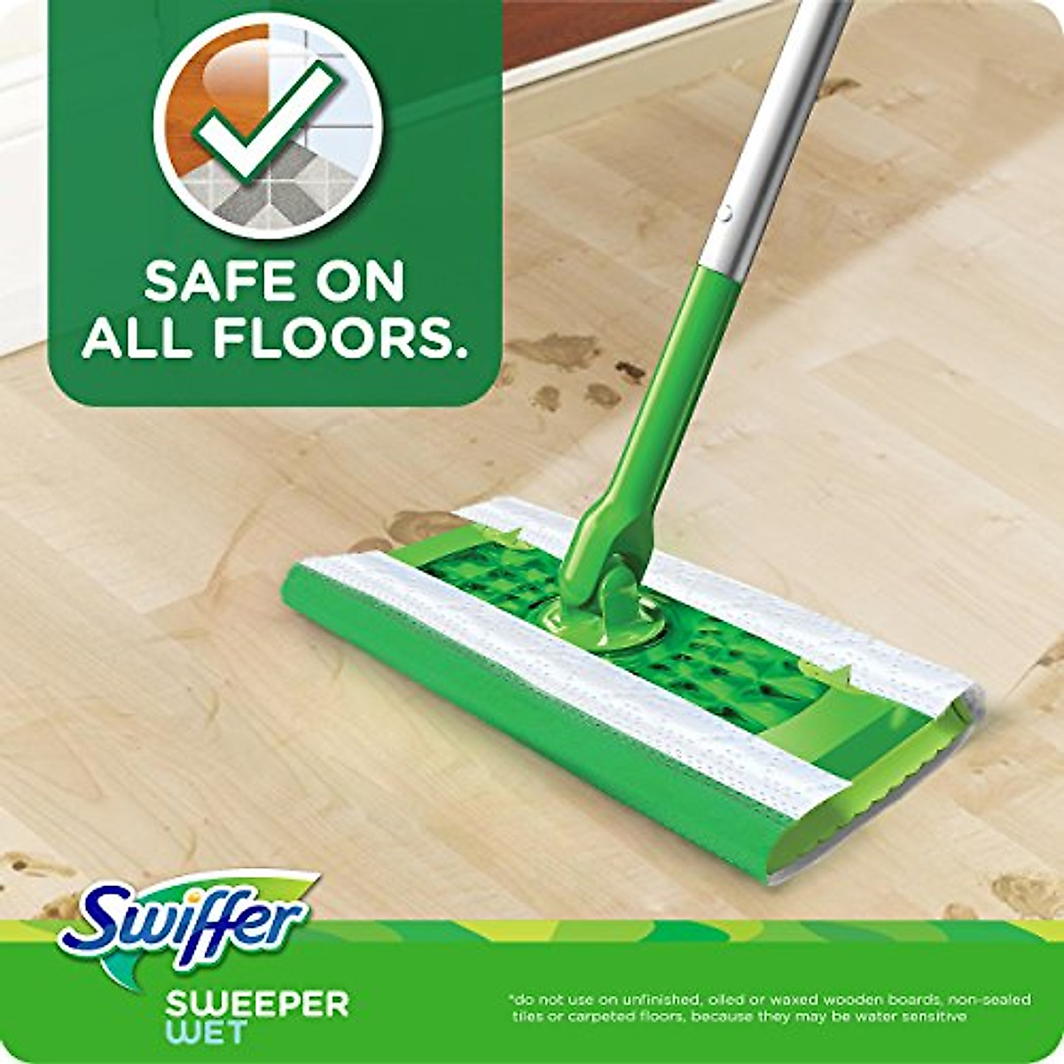 Swiffer Sweeper Wet Mopping Pad Refills for Floor Mop with Febreze Lavender Scent, 12 Count (Packaging May Vary)