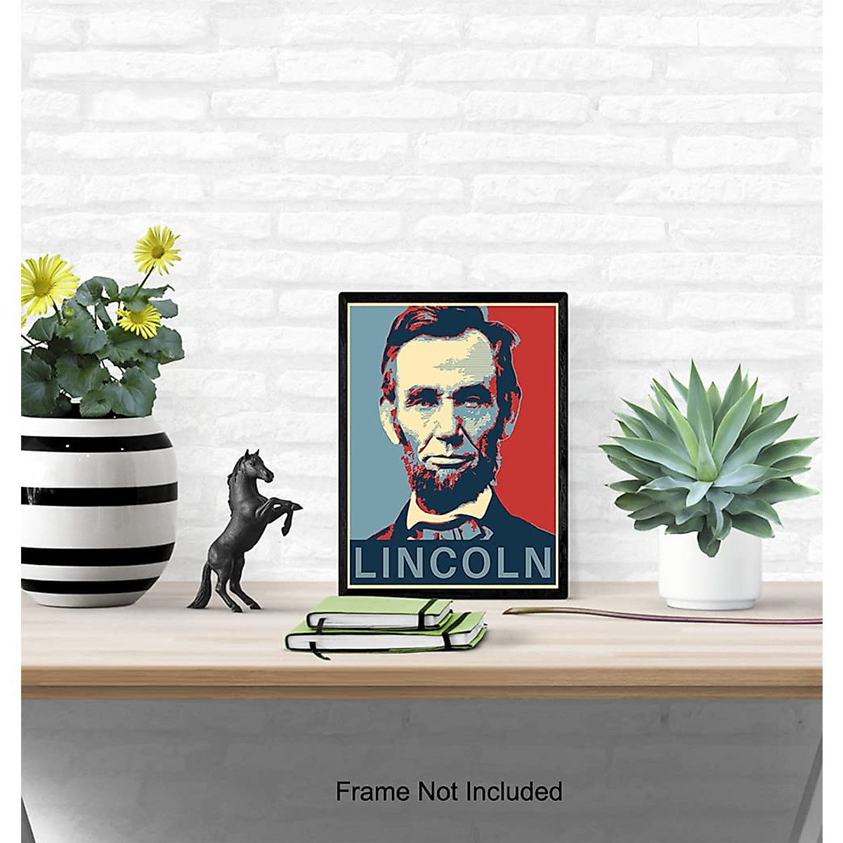 Abraham Lincoln Poster - Abe Lincoln Patriotic Wall Decor for Office, Home, Living Room, Den - Abraham Lincoln Gifts for Patriots, Republicans, Conservatives, Democrats, Liberals - USA US Wall Art