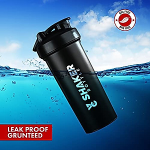 VANN CREATIONS Shaker Bottle 32 Ounce - Blender Shakers for Protein Mixes - Perfect Protein Shaker Cup for Cocktails Smoothies Gym Water Bottle for Protein Shake Cup, Black