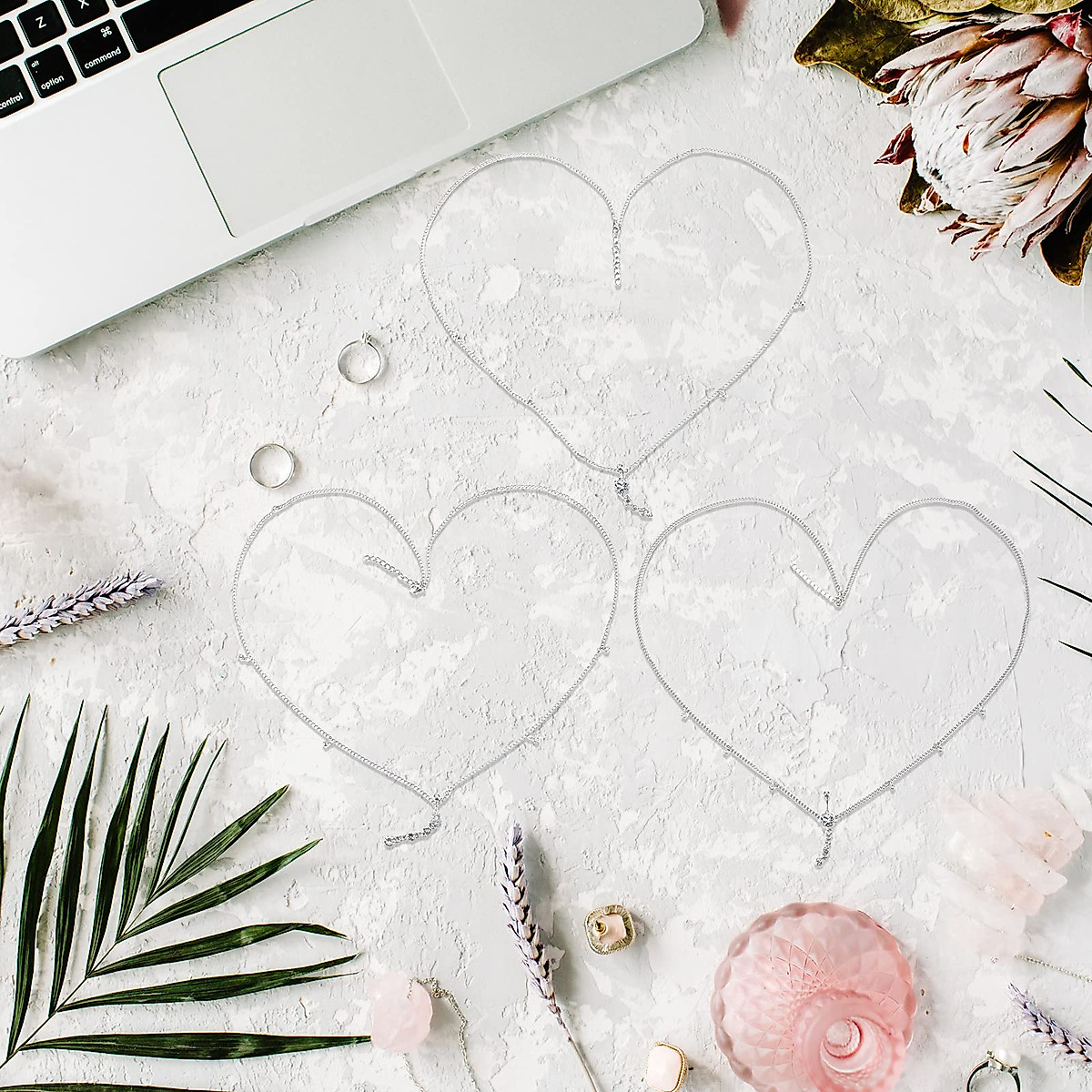 Hicarer 3 Pieces Silver Crystal Belly Ring with Chain Rhinestone Waist Body Chain Bikini Belly Chain Beach Accessories Jewelry for Women Adults(Silver)