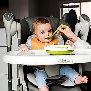 bblüv - Platö - Warming Feeding Plate - 3 Compartments with Suction Base for Baby to Toddler (Lime) - BPA and Phthalate Free