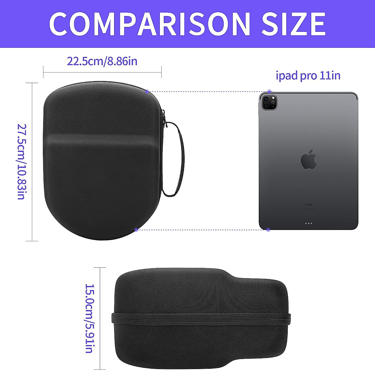 Fromsky Yinke for Oculus/Meta Quest 2/Pico 4 Case, Hard Travel Carrying Case All-in-One Storage, Compatible with Elite Strap VR Headset and More Accessories (Black)